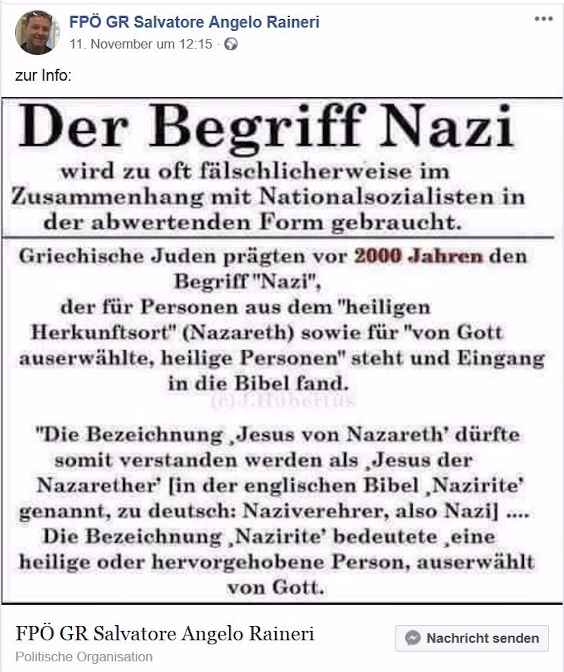 Ersatzgemeinderat mit merkwürdiger Nazi-Definition verurteilt